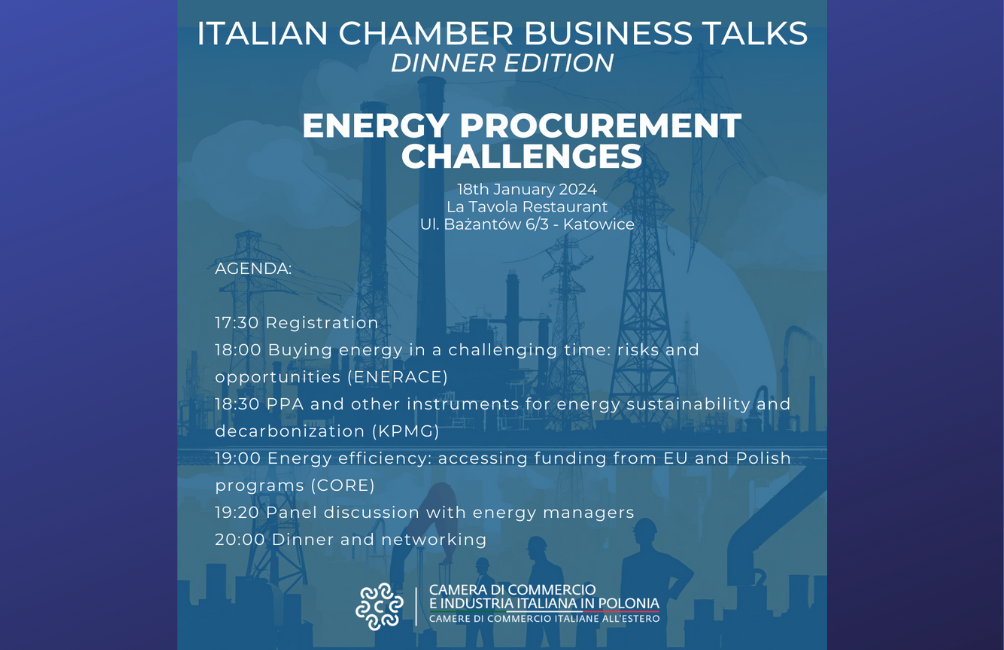 ITALIAN CHAMBER BUSINESS TALKS | DINNER EDITION: ENERGY PROCUREMENT ...
